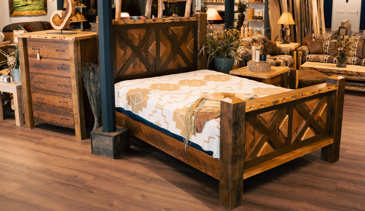 Red Cloud Rustic Southwestern Bed – Great Blue Heron Furniture