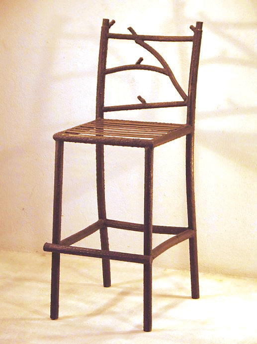 Bark Textured Iron Barstool - Set Of Two – Great Blue Heron Furniture