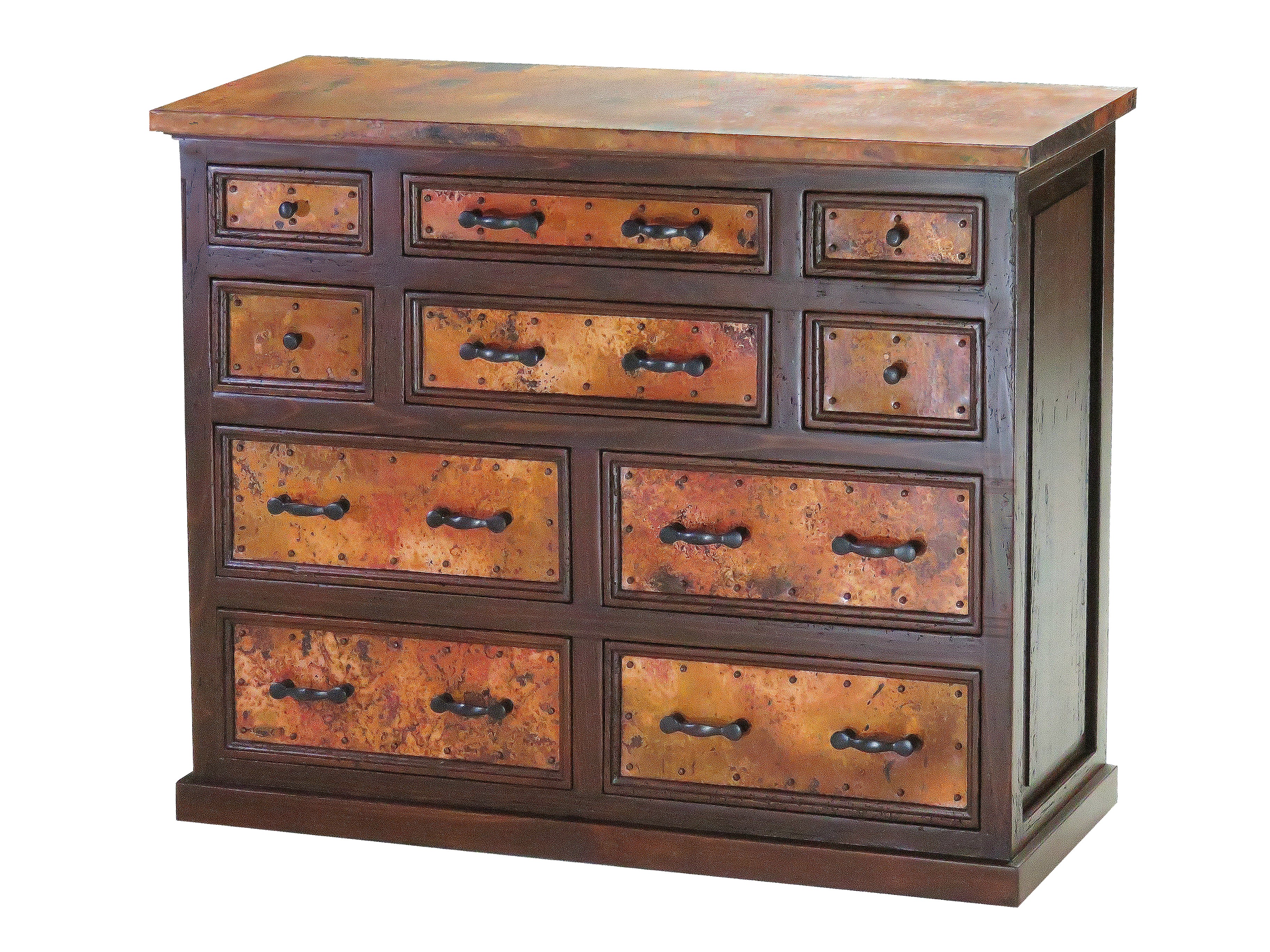 Francisco 10 Drawer Copper Dresser – Great Blue Heron Furniture