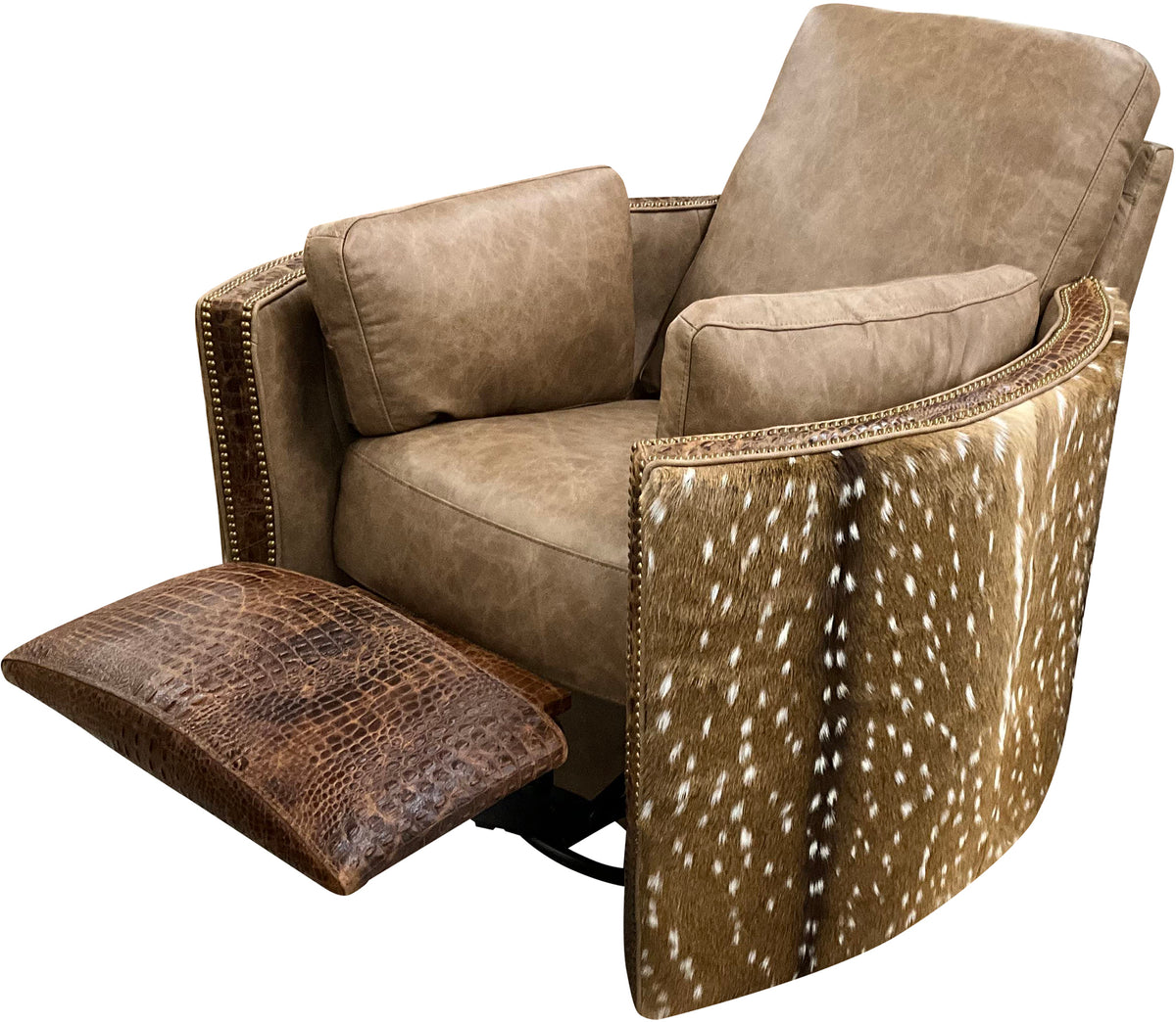 Camel Axis Swivel Recliner – Great Blue Heron Furniture