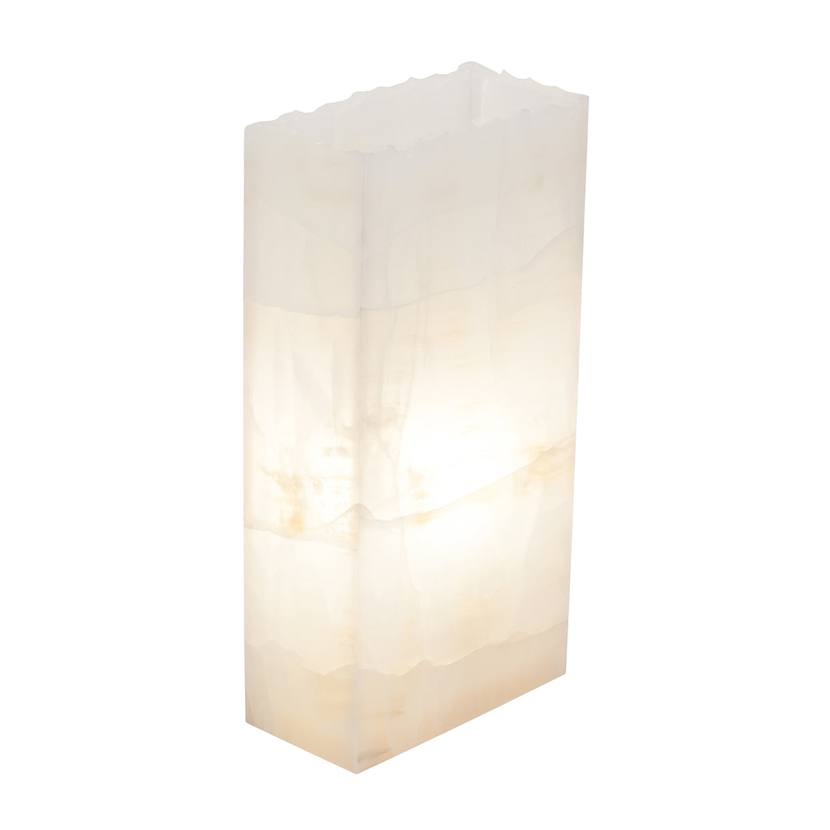 Small Rectangle Natural Edge White Ice Lamp – Great Blue Heron Furniture