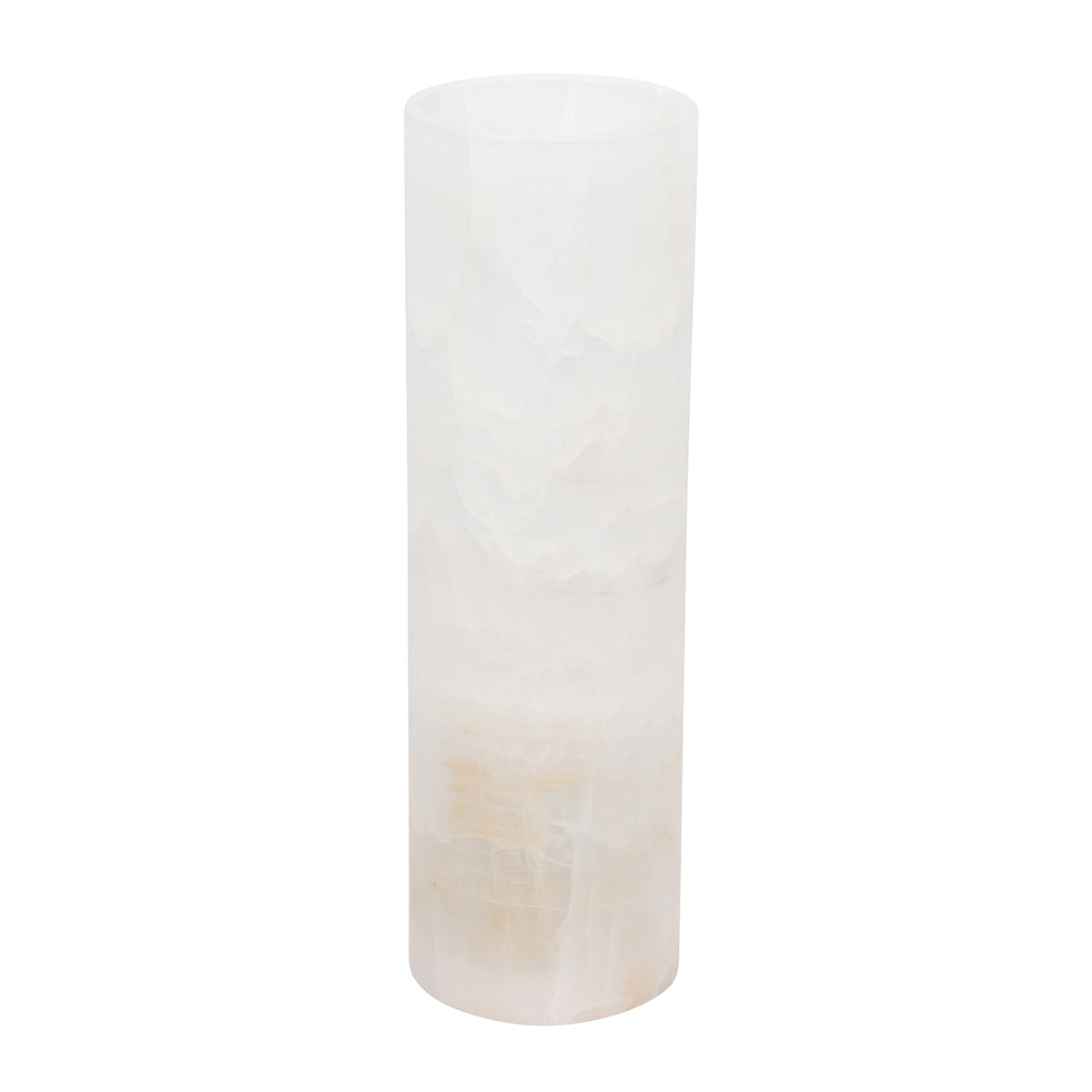 Medium Cylinder Smooth Edge White Ice Lamp – Great Blue Heron Furniture
