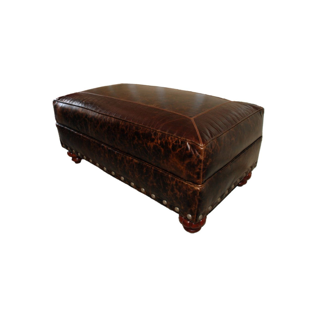 Large Cowhide Ottoman | Brown Cowhide Buffalo Leather Ottoman – Great ...