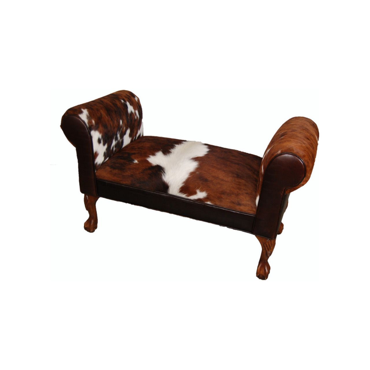 48" Cowhide Bench – Great Blue Heron Furniture