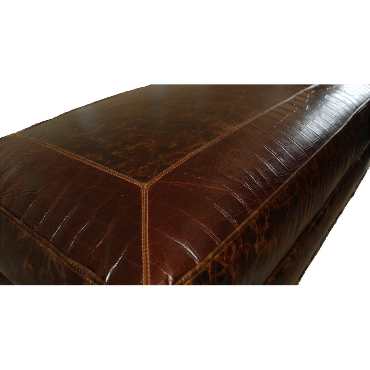 Large Cowhide Ottoman | Brown Cowhide Buffalo Leather Ottoman – Great ...